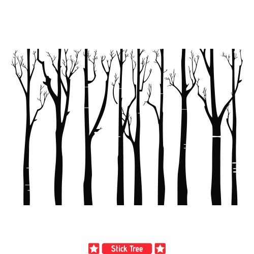 Forest guardians strong and sturdy stick tree Vector Image