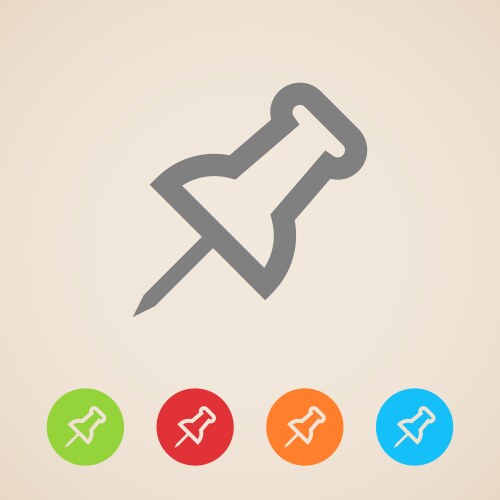 Push pin icon Royalty Free Vector Image - VectorStock