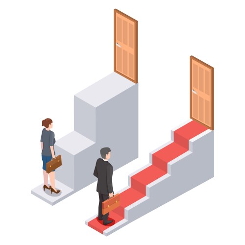 Gender Limitation Woman Trying Break Royalty Free Vector