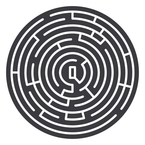 Simple cut out circle shaped maze Royalty Free Vector Image