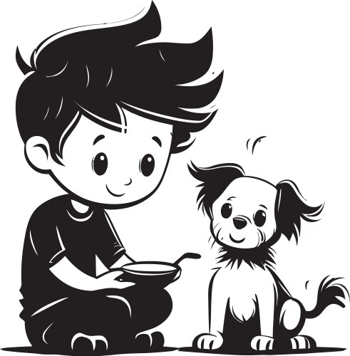 Tender moments cartoon small boy emblematic Vector Image