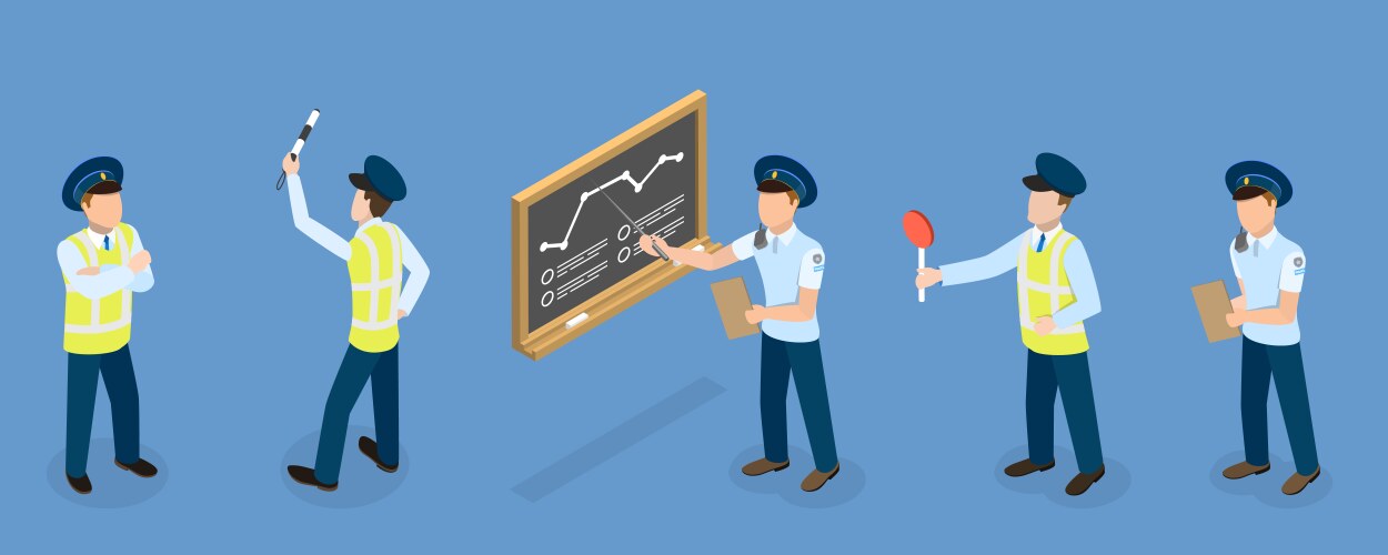 3d isometric flat of safety Royalty Free Vector Image