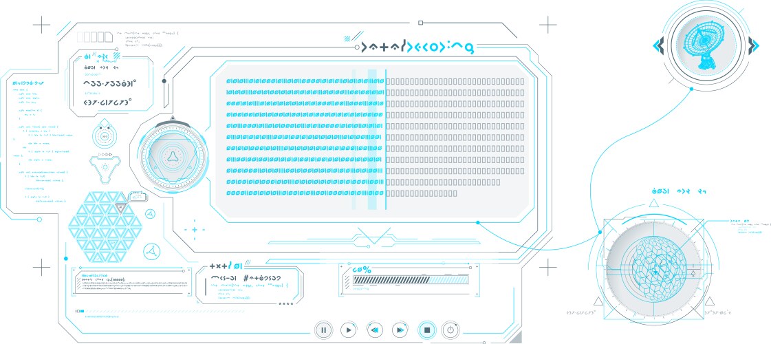 Futuristic hud design of sci-fi data Royalty Free Vector