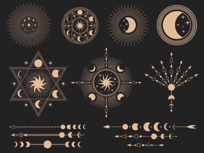 Viking magic symbol golden esoteric ornament Vector Image