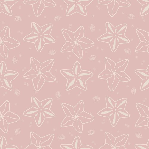 Seamless pattern pastel colored starfish Vector Image