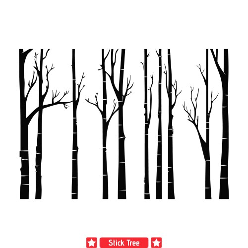 Forest guardians strong and sturdy stick tree Vector Image