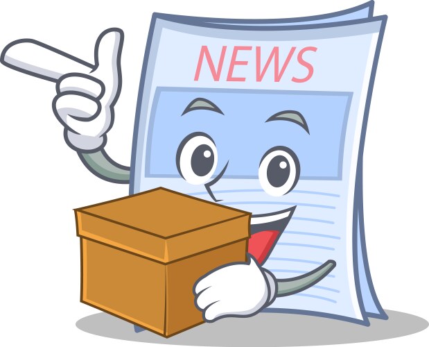 Happy cartoon newspaper Royalty Free Vector Image