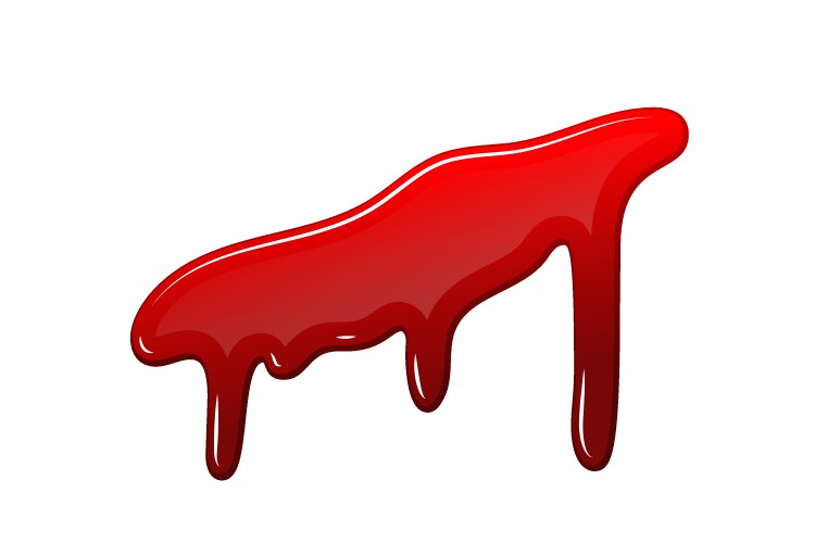 Blood drip 3d drop isolated white Royalty Free Vector Image