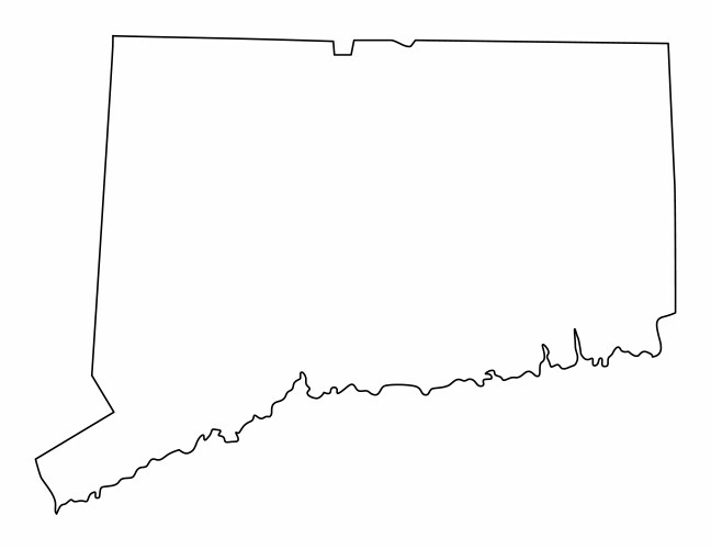 Connecticut outline map Royalty Free Vector Image