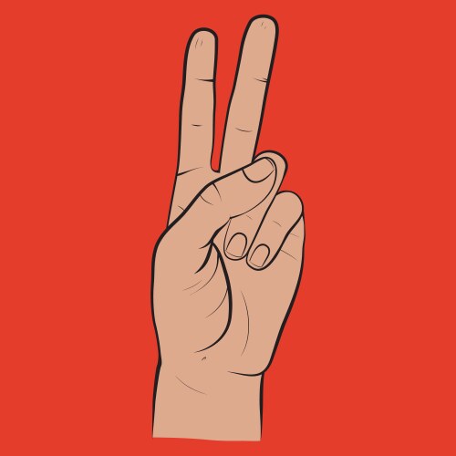 Human hand two fingers showing symbol Royalty Free Vector