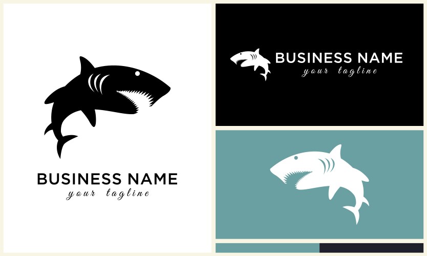 Silhouette shark logo template Royalty Free Vector Image