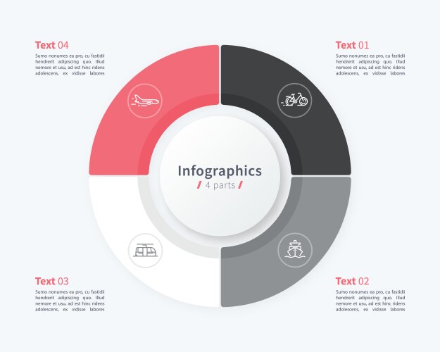 Circle chart templates infographic percent pie Vector Image
