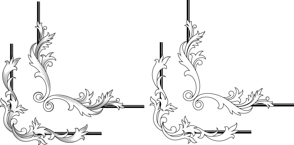 Monograms and swirl elements Royalty Free Vector Image