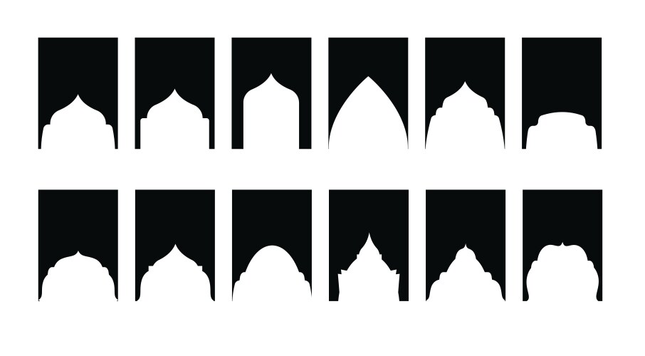 Arabic shapes windows and arches traditional Vector Image