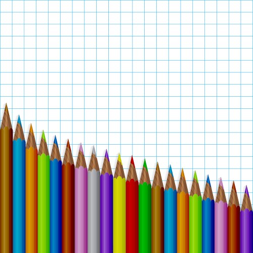 Back to school color pencils background Royalty Free Vector
