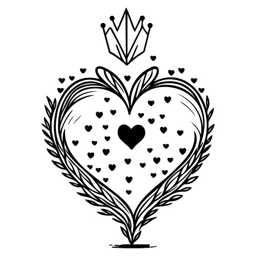Doodle abstract sketch love heart draw Royalty Free Vector