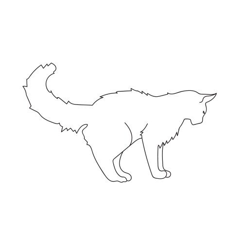 Walking cat line art Royalty Free Vector Image