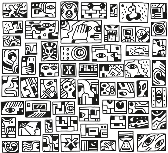 Crime violence - doodles set Royalty Free Vector Image