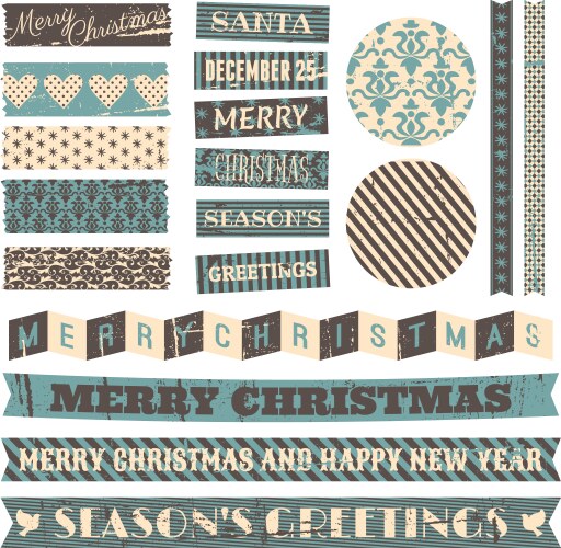Vintage christmas banners Royalty Free Vector Image