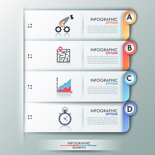 Infographic banner with 3 circles and tabs Vector Image