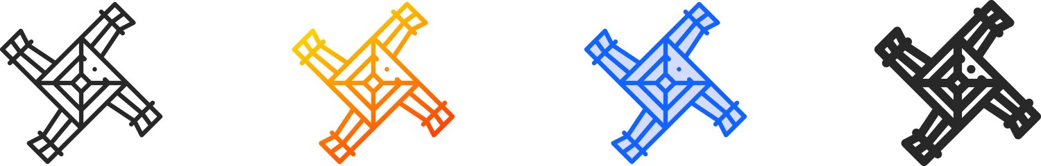 Cuneiform iconthin linear gradient blue stroke Vector Image