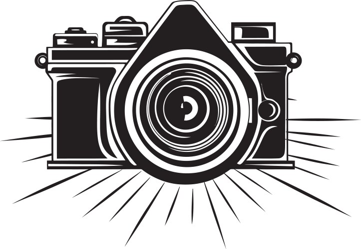 Capture the joy a modern camera silhouette Vector Image