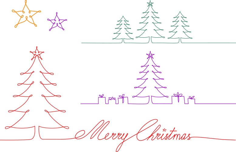 One Line Drawing Christmas Vector Images (over 2,900)