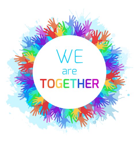 Rainbow hands Royalty Free Vector Image - VectorStock