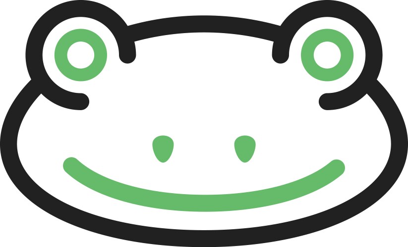 Cute flat frog logo or icon Royalty Free Vector Image