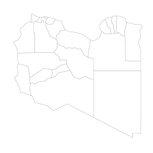 Libya political map of administrative divisions Vector Image