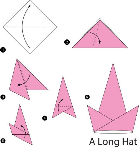 Step by instructions how to make origami Vector Image
