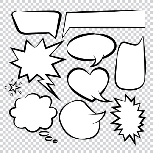 Comic Speech Bubbles Retro Cartoon Balloon Vector Image