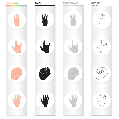Different gestures with hands fist index finger Vector Image