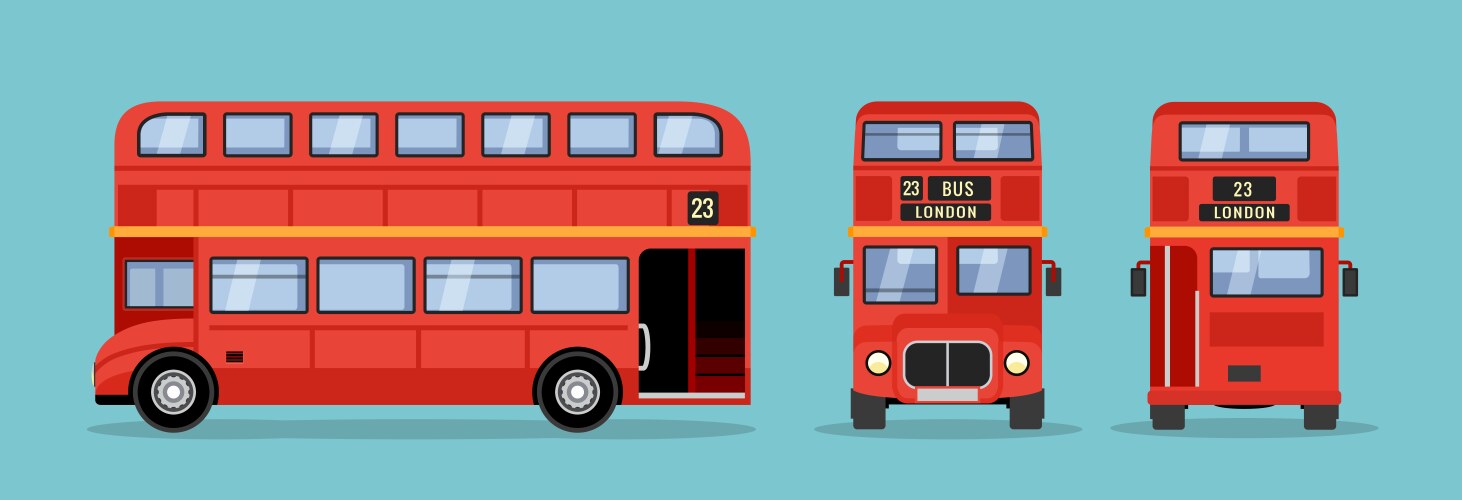 Cartoon Red Double Decker Bus Vector Images (over 290)