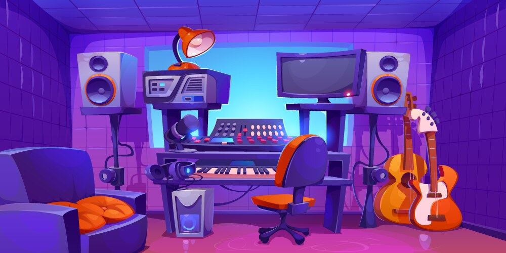 Music recording studio Royalty Free Vector Image