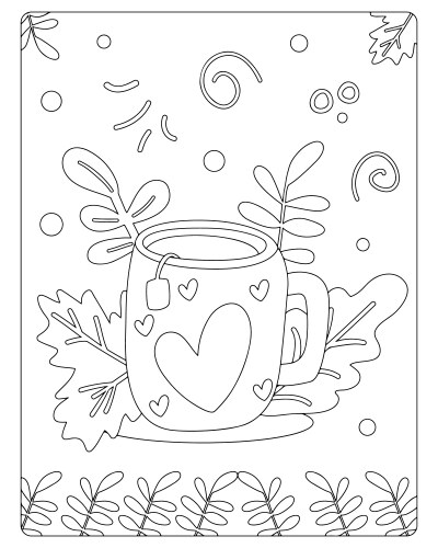 Printable autumn mushroom coloring page for kids Vector Image