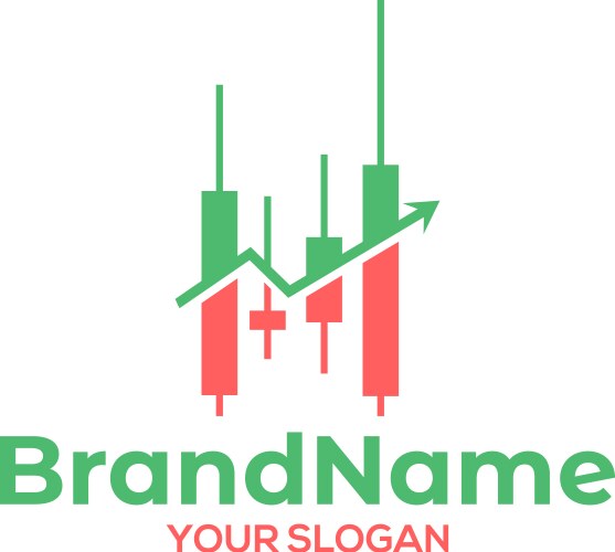 Digital trading chart logo Royalty Free Vector Image