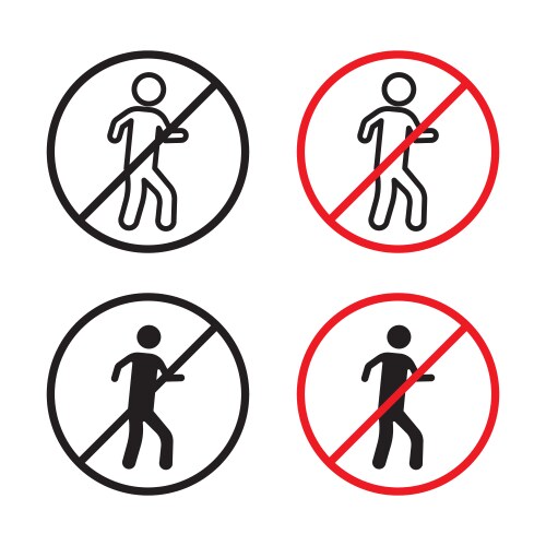 No entry sign icon set restriction of access Vector Image
