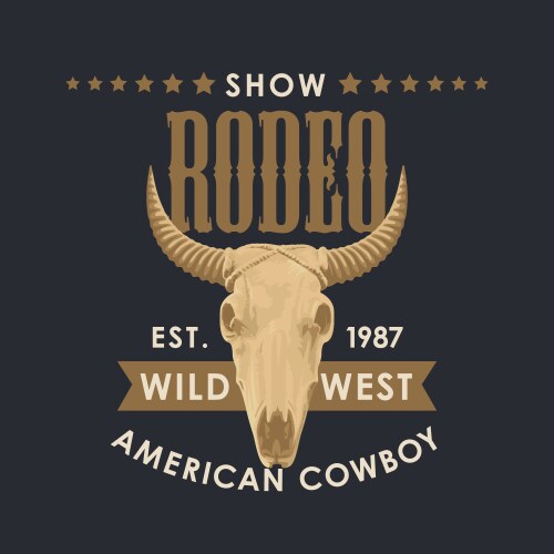 Rodeo show colorful set stickers Royalty Free Vector Image