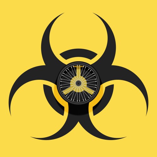 Biohazard symbol with bowling ball Royalty Free Vector Image
