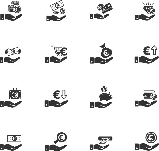 Hands and inclusion icon set silhouette style Vector Image