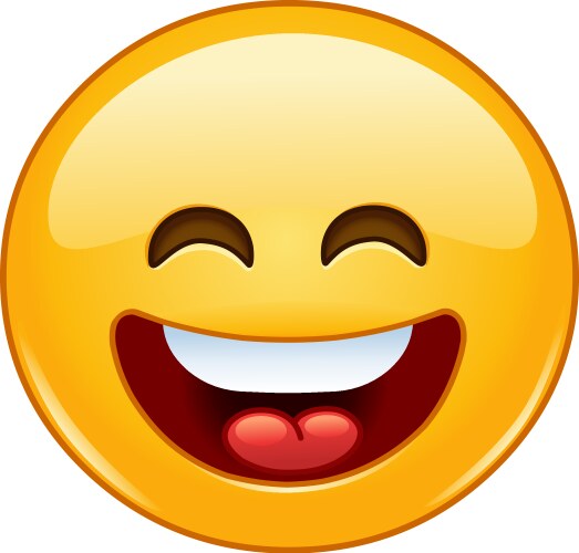 Emoticon with big toothy smile Royalty Free Vector Image