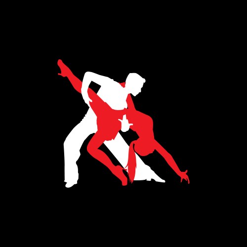 Latin dancers silhouettes Royalty Free Vector Image