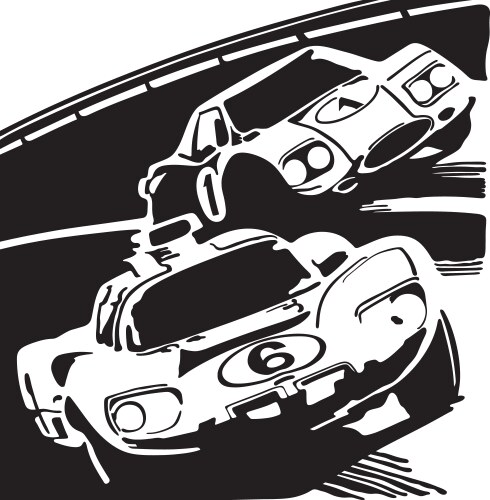 Old red race car with number one Royalty Free Vector Image