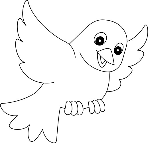 Spring bird house isolated coloring page for kids Vector Image