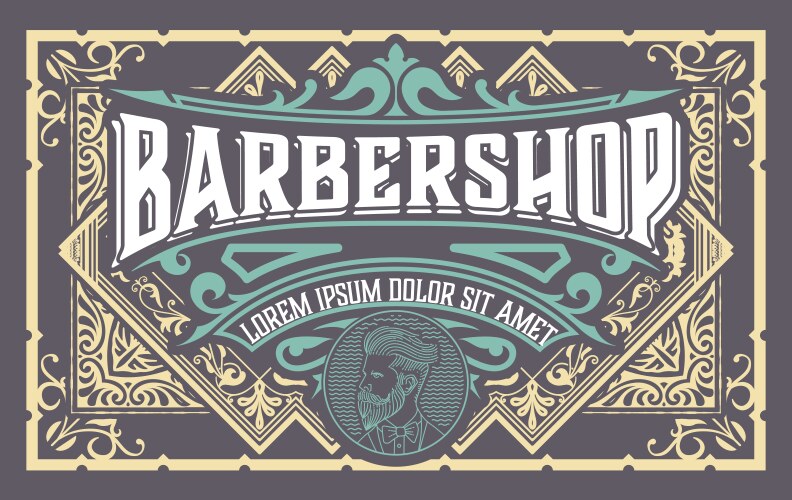 Barber shop logo western style Royalty Free Vector Image
