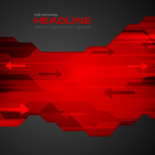 Red and black abstract tech arrows contrast Vector Image
