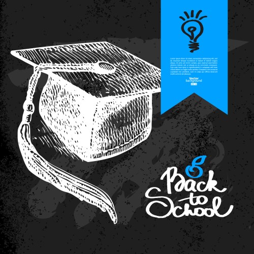 Hand drawn back to school vintage background Vector Image