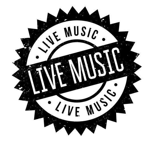 Live music stamp Royalty Free Vector Image - VectorStock