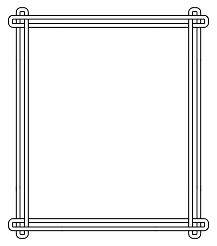 Square cutout paper frame with lace corner Vector Image